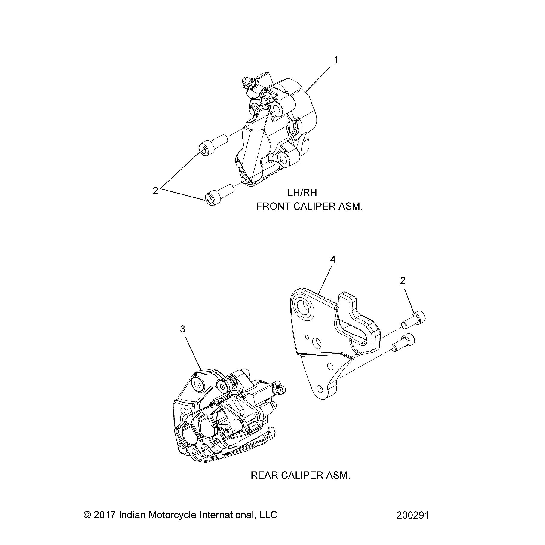 BRAKES, CALIPERS, FRONT AND REAR - N19TCBAA/TCAAA ALL OPTIONS (200291 ...