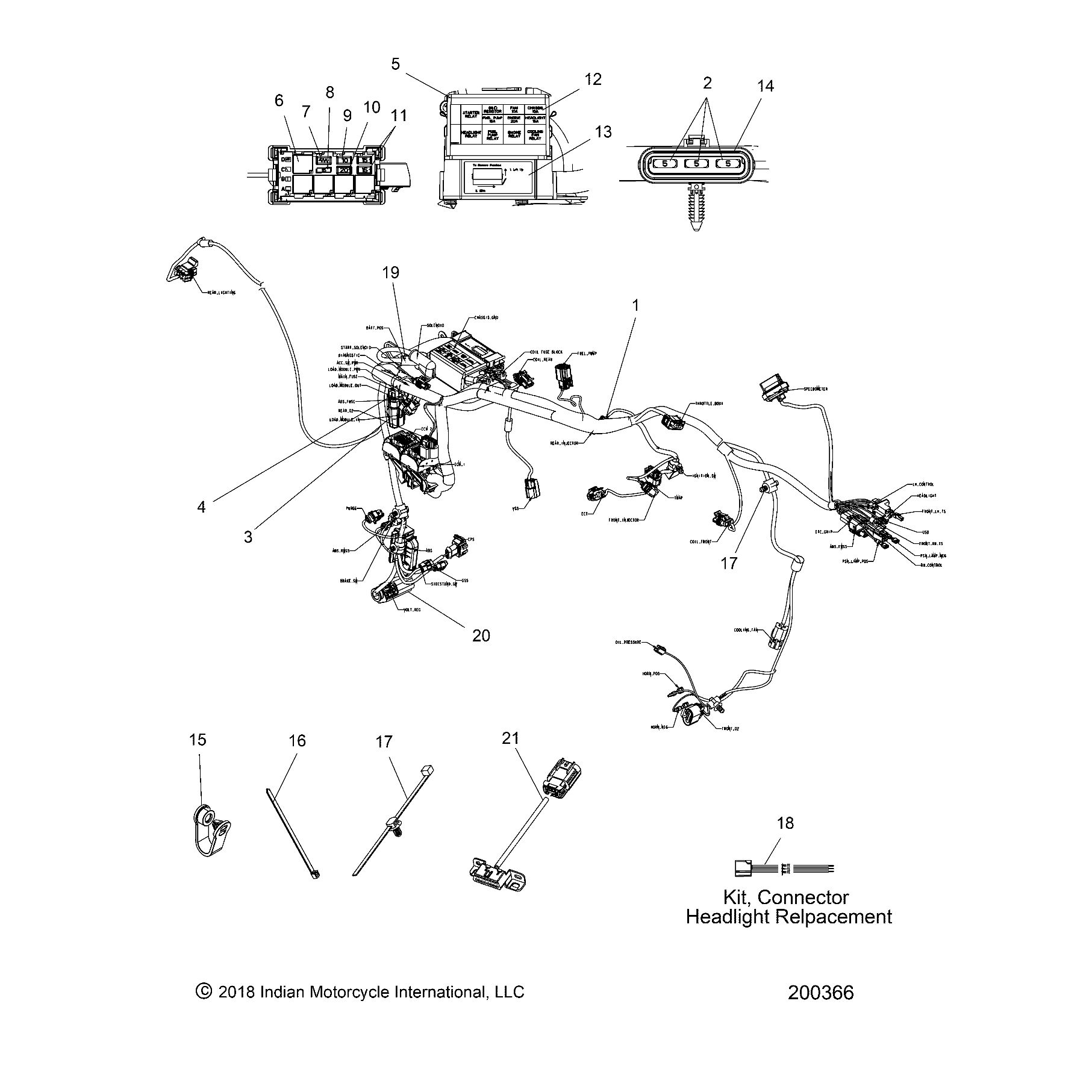 ELECTRICAL, WIRE HARNESS - N19MSA11/MSB00 ALL OPTIONS (200366) - Moore ...