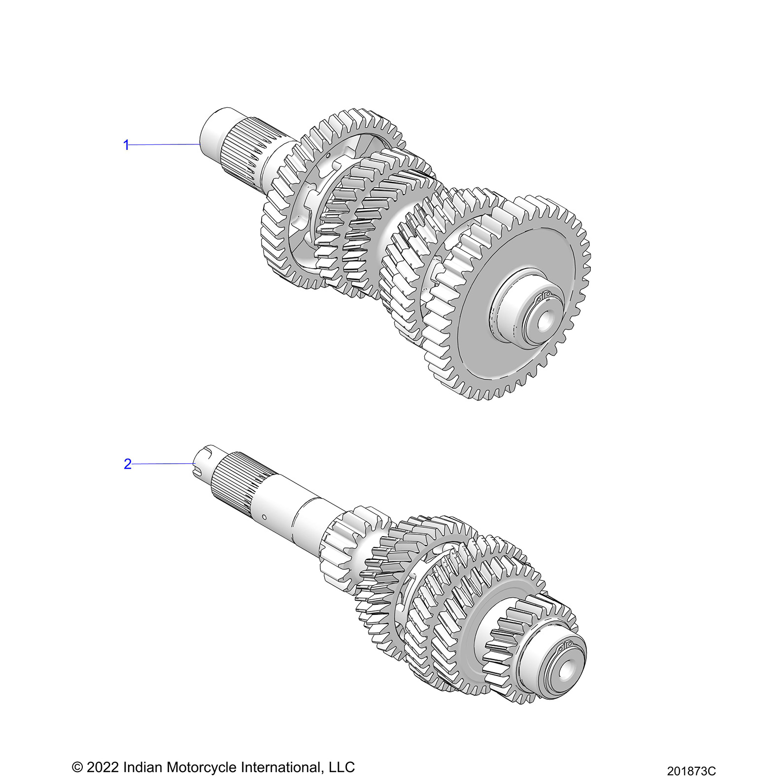 DRIVE TRAIN, INPUT/OUTPUT SHAFT ASM. - N21TCABB ALL OPTIONS (201873C ...